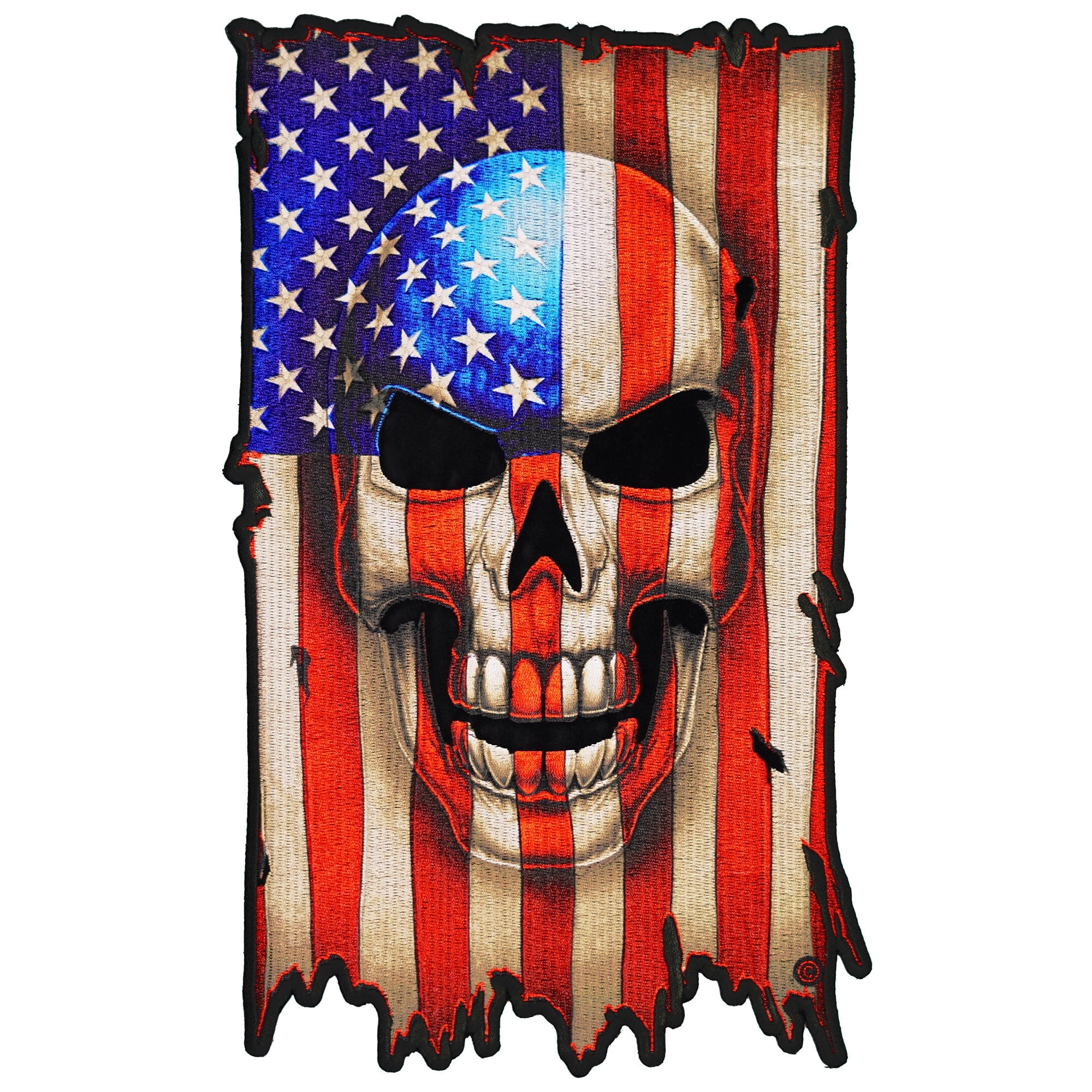 Distressed American Flag Skull Patch, Medium Size - Walmart.com