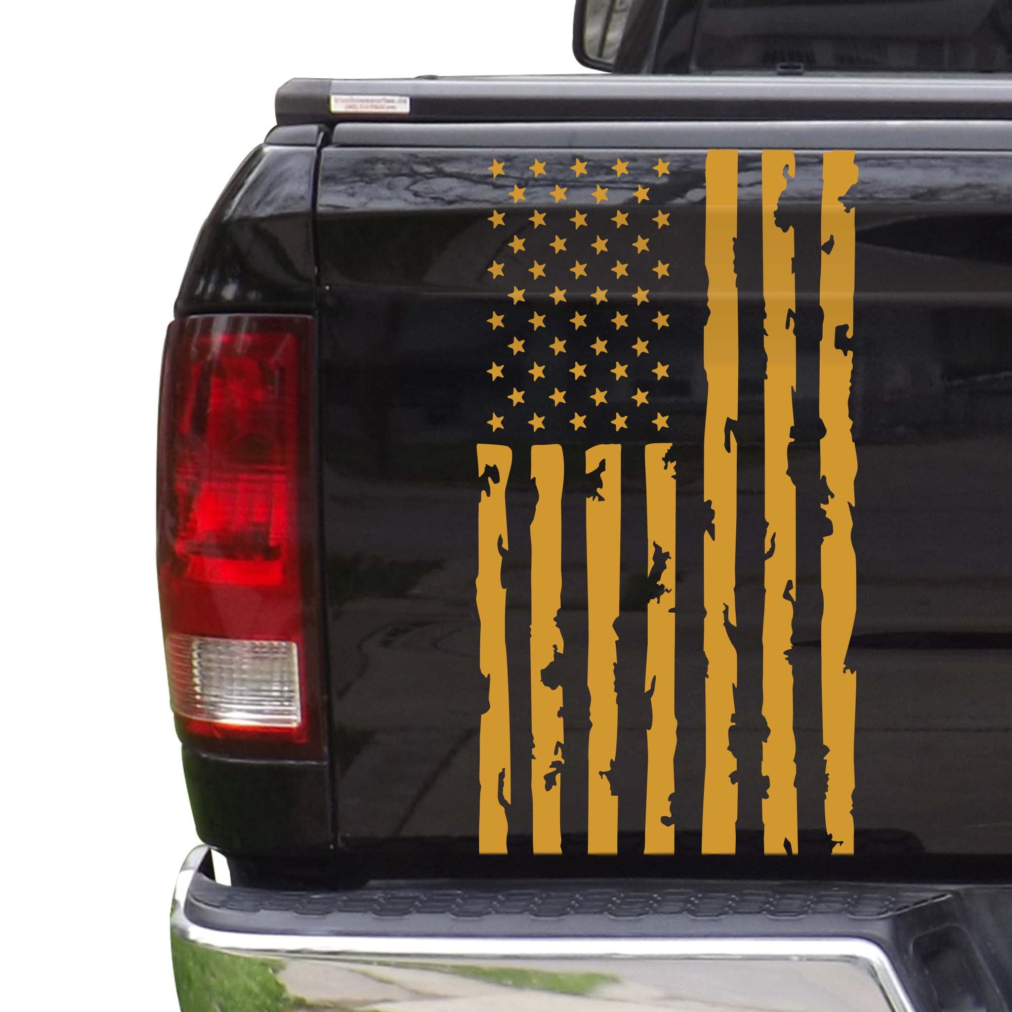 Distressed American Flag Truck Tailgate Vinyl Decal Compatible with ...