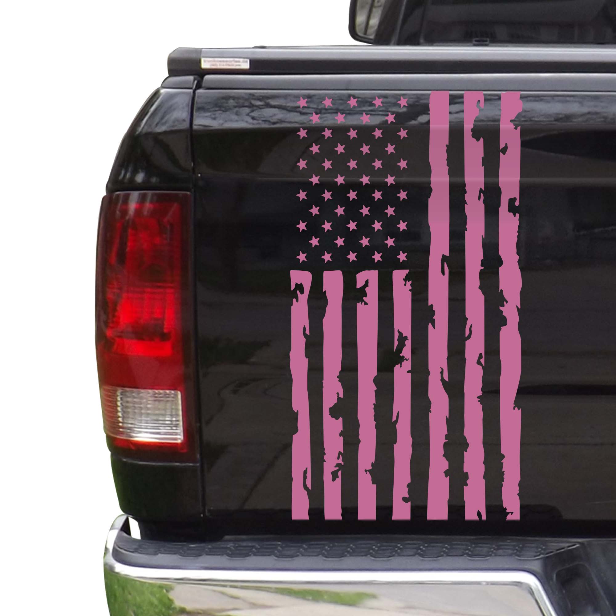 Distressed American Flag Truck Tailgate Vinyl Decal Compatible with ...