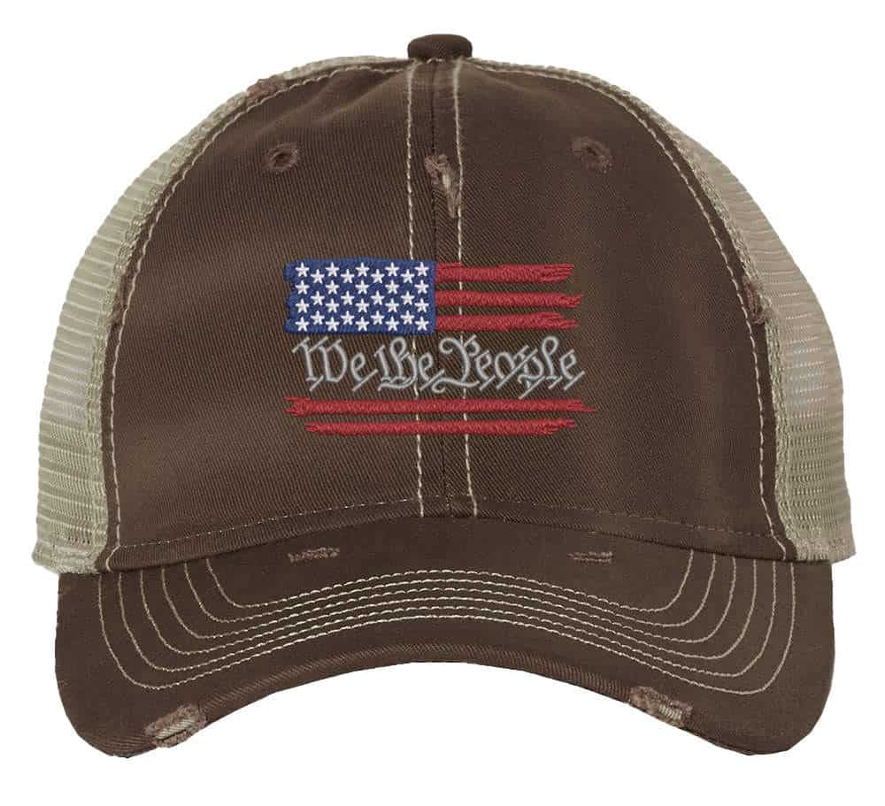 We The People Trucker Hat Distressed American Flag Mesh Cap ...