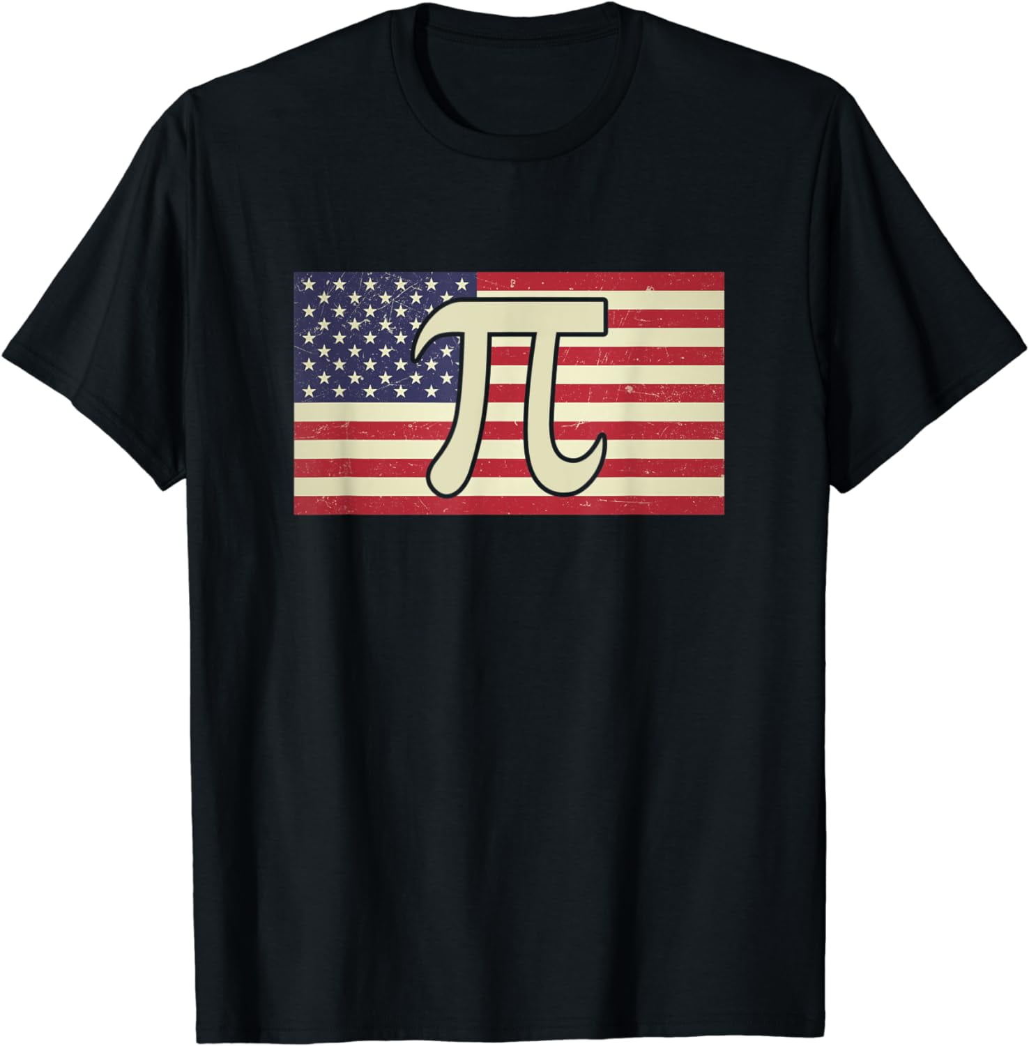 Distressed American Flag USA Grunge National Pi Day Symbol T-Shirt ...