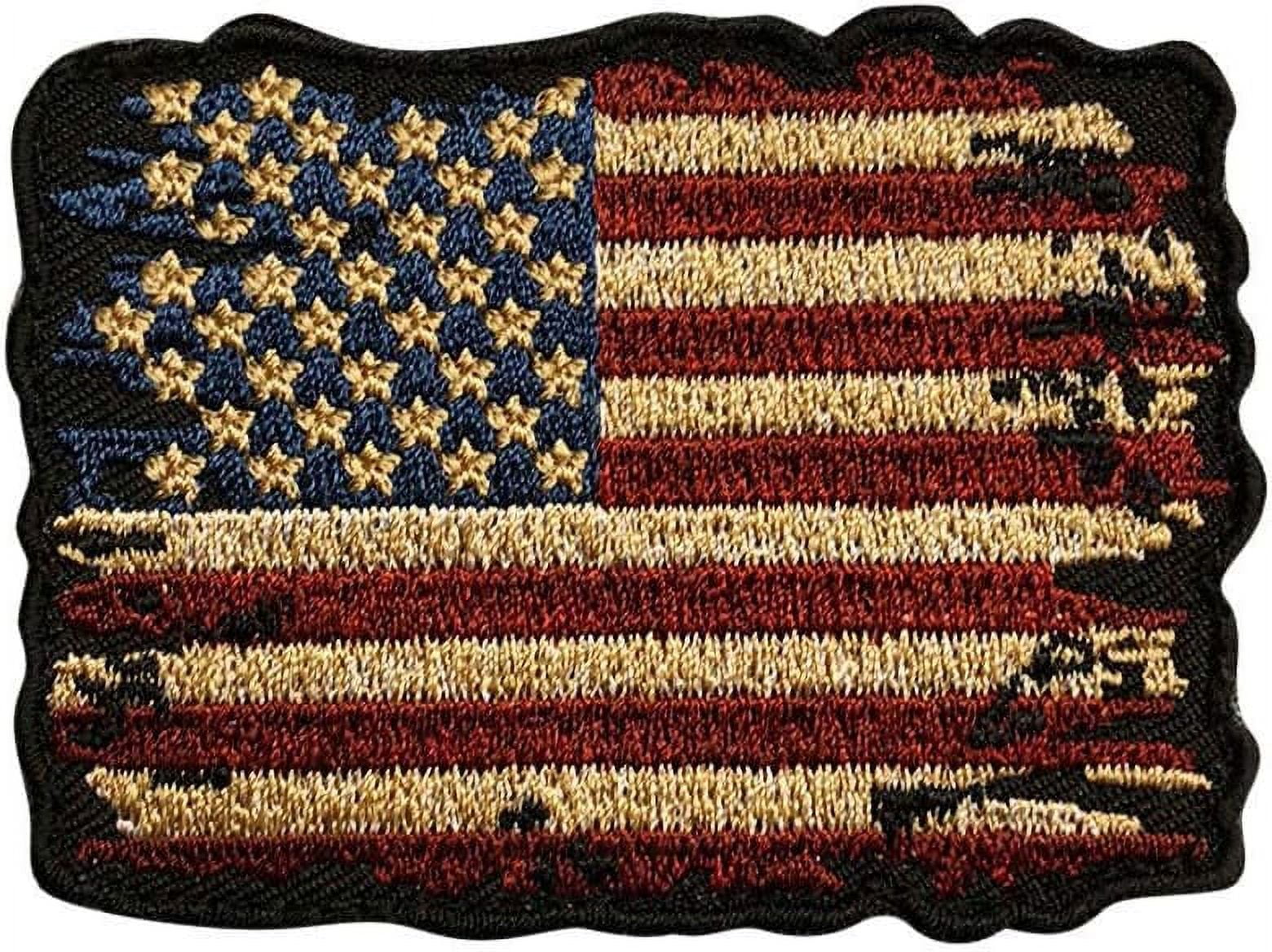 Distressed American Flag Vintage Look Patch (3.0 inch- iron on sew on ...