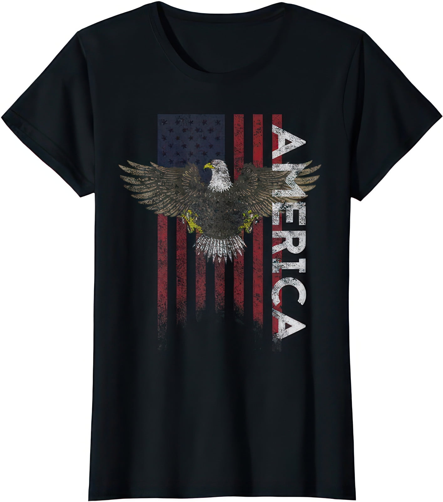 Distressed American Flag Vintage USA Flags Men Women America T-Shirt T ...