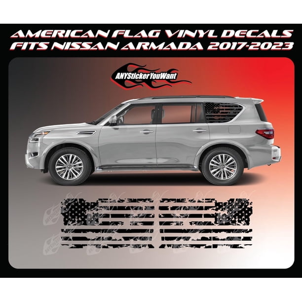 Distressed American Flag Vinyl Decal Window Stickers Compatible with ...