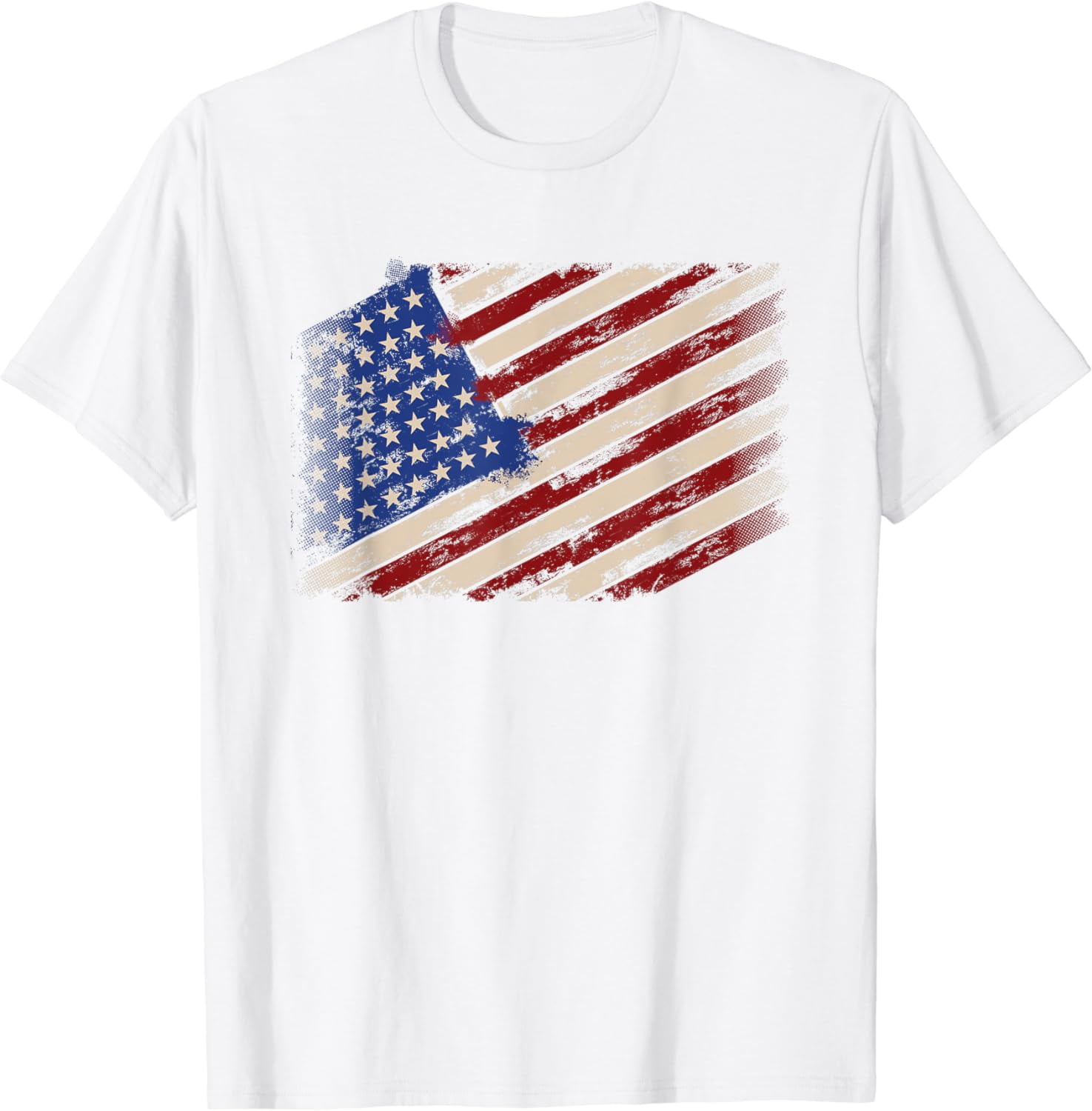 Distressed American Us Flag Vintage Retro look 4th Of July T-Shirt ...