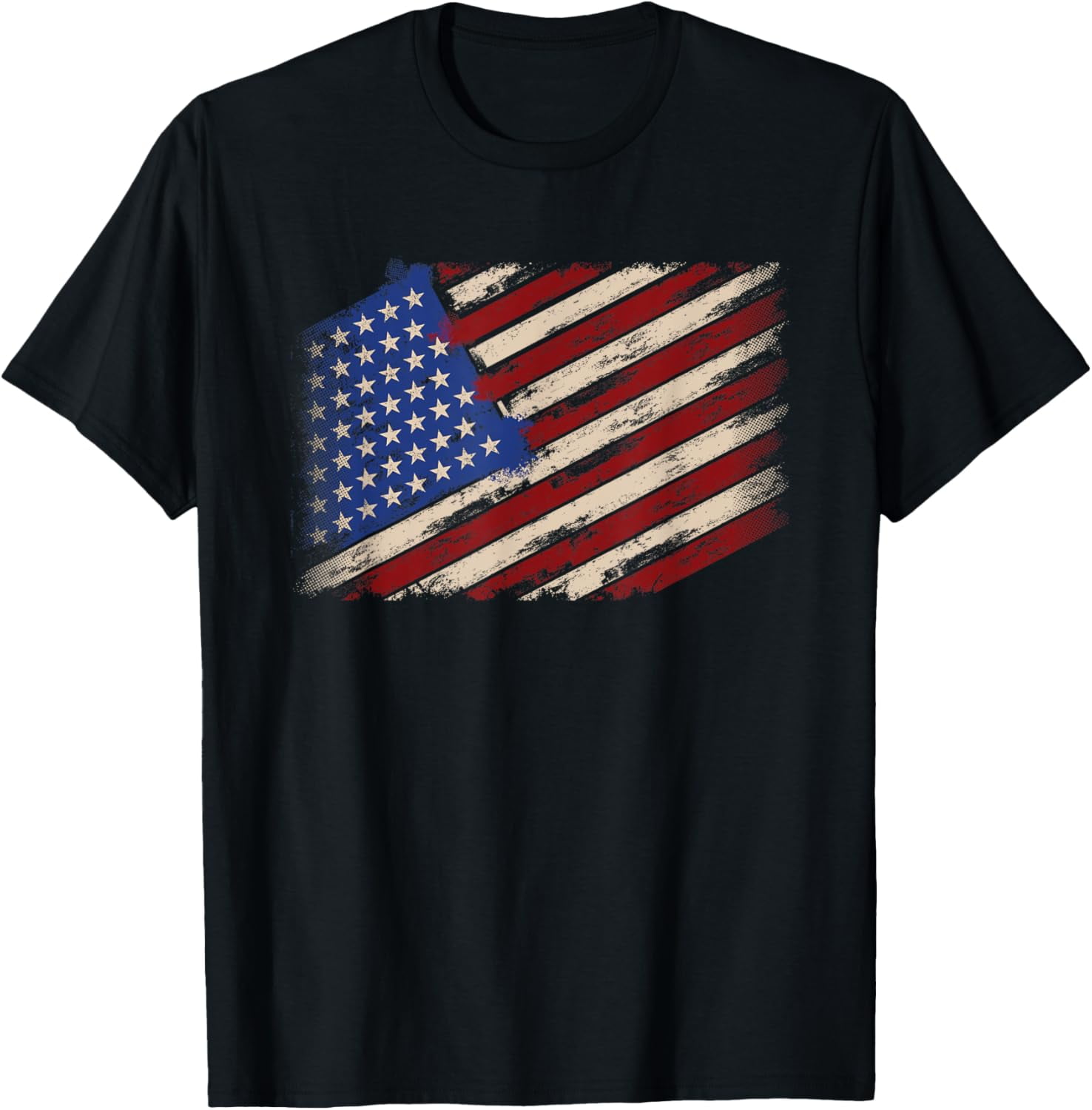Distressed American Us Flag Vintage Retro look 4th Of July T-Shirt ...