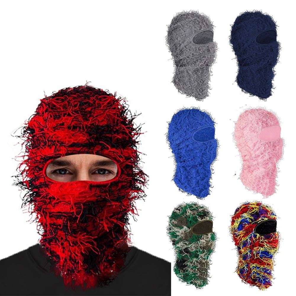 Distressed Balaclava Ski Mask Full Face Knitted Balaclava Windproof ...