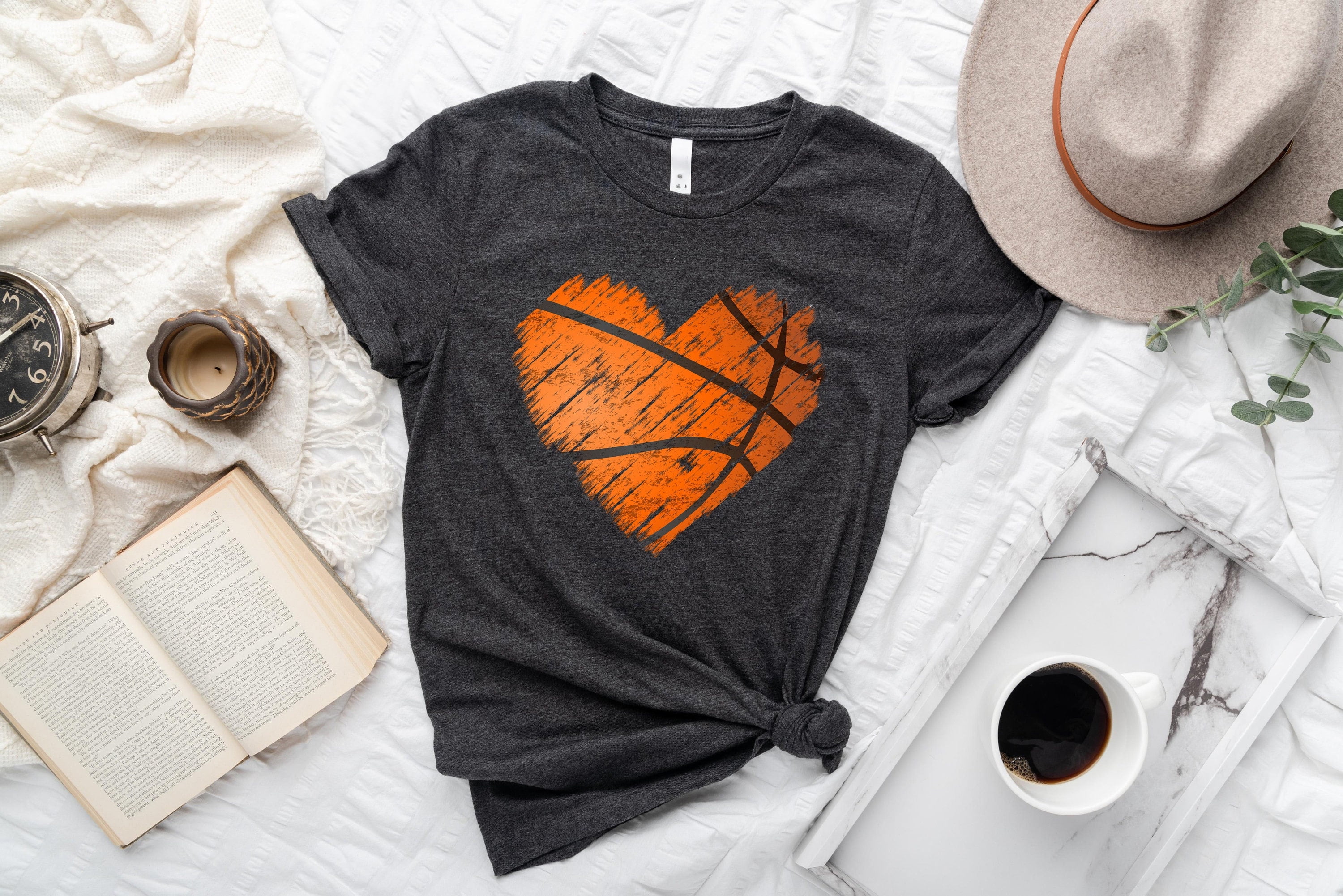 Distressed Basketball Heart Shirt, Basketball Shirt, Distressed Shirt ...