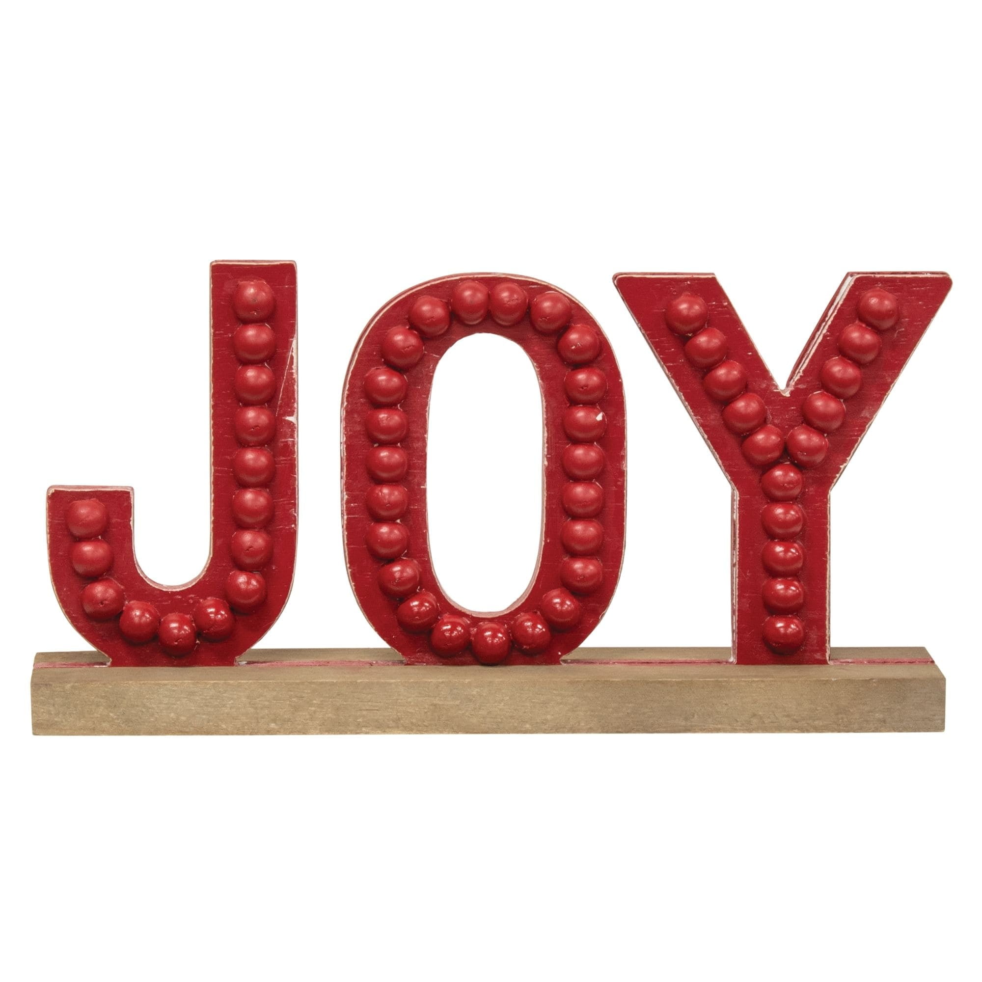 Distressed Beaded Wooden Joy Sign on Base - Walmart.com