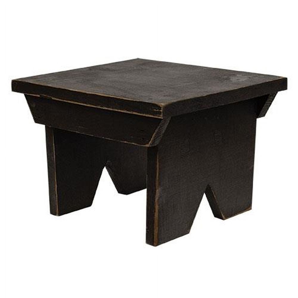Distressed Black Wooden Square Stool - Walmart.com
