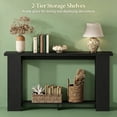Distressed Brown Narrow Console Table, 63" Long MDF Sofa Table with ...