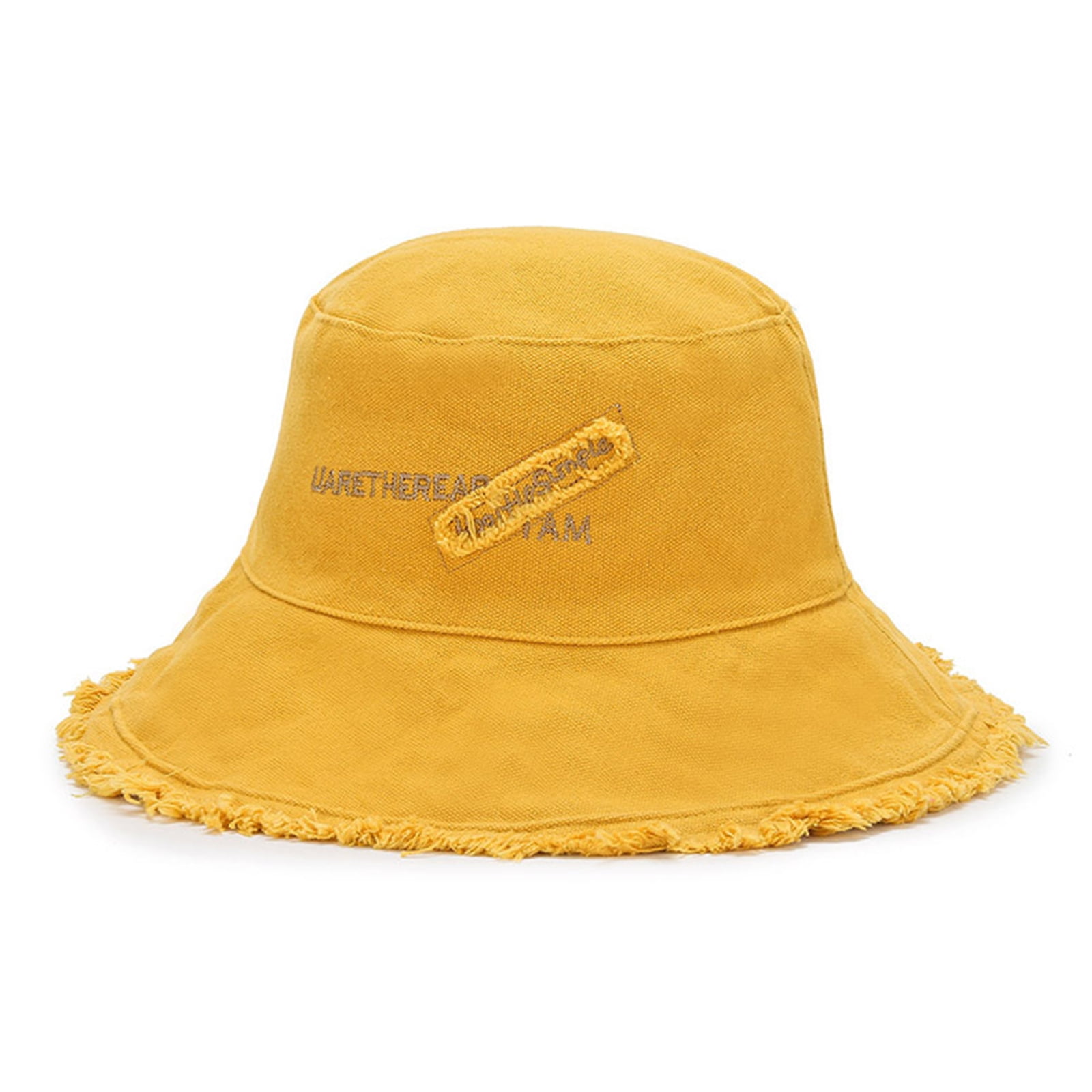 Distressed Bucket Hat Breathable Multi-color Rough Selvedge Design Wide ...
