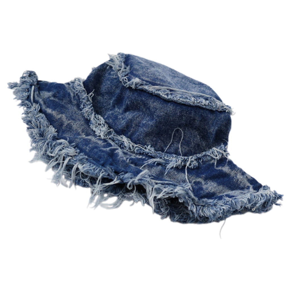 Adult Distressed Bucket Hat Foldable Frayed Edge Fisherman Hat ...