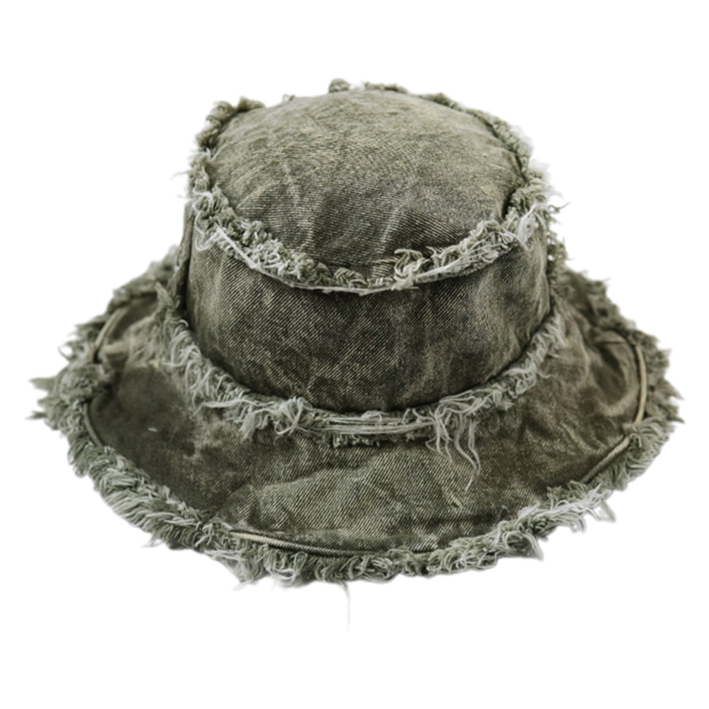 Distressed Bucket Hat Multiple Color Fishing Hat Frayed Edge Bucket Hat ...
