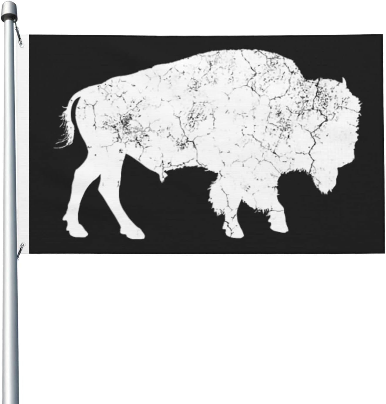 Distressed Buffalo Retro Bison Animal Lover Gifts Black Flag Garden ...