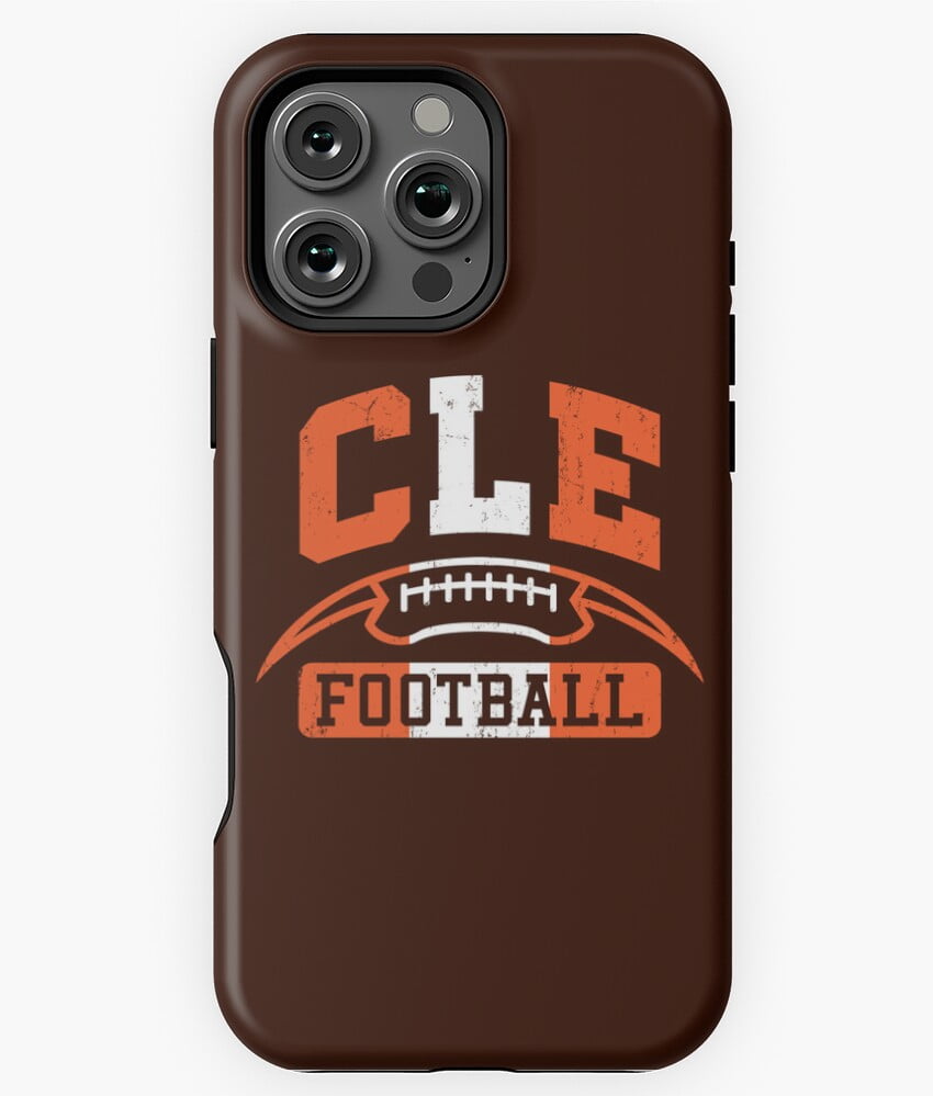 Distressed CLE Cleveland Football Phone Case for iPhone 16 15 14 13 12 ...