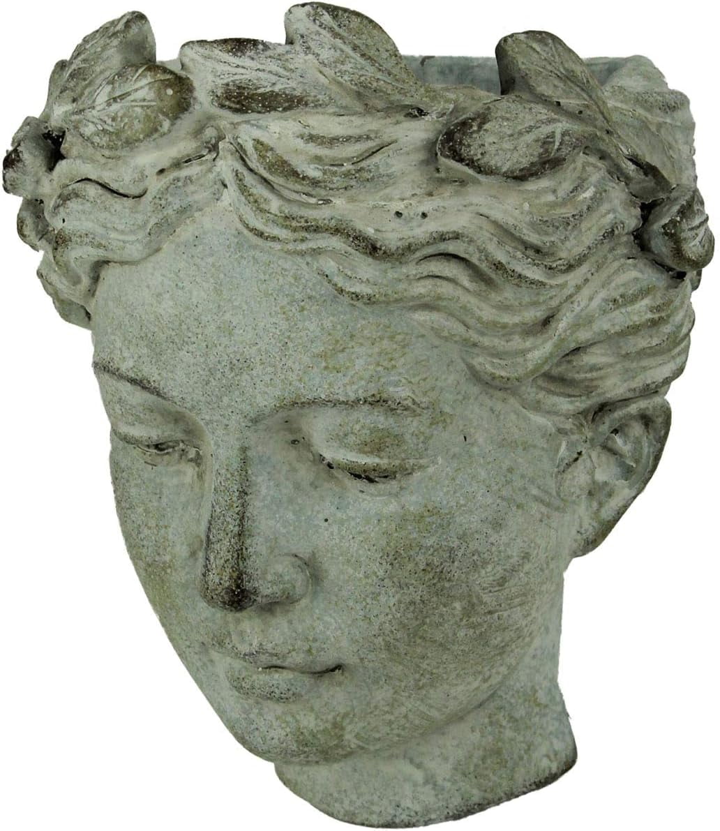 Distressed Cement Classic Greek Lady Head Indoor/Outdoor Wall Mounted ...