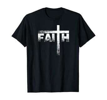 Distressed Christian Faith Cross T-Shirt Inspirational Spiritual Wear ...