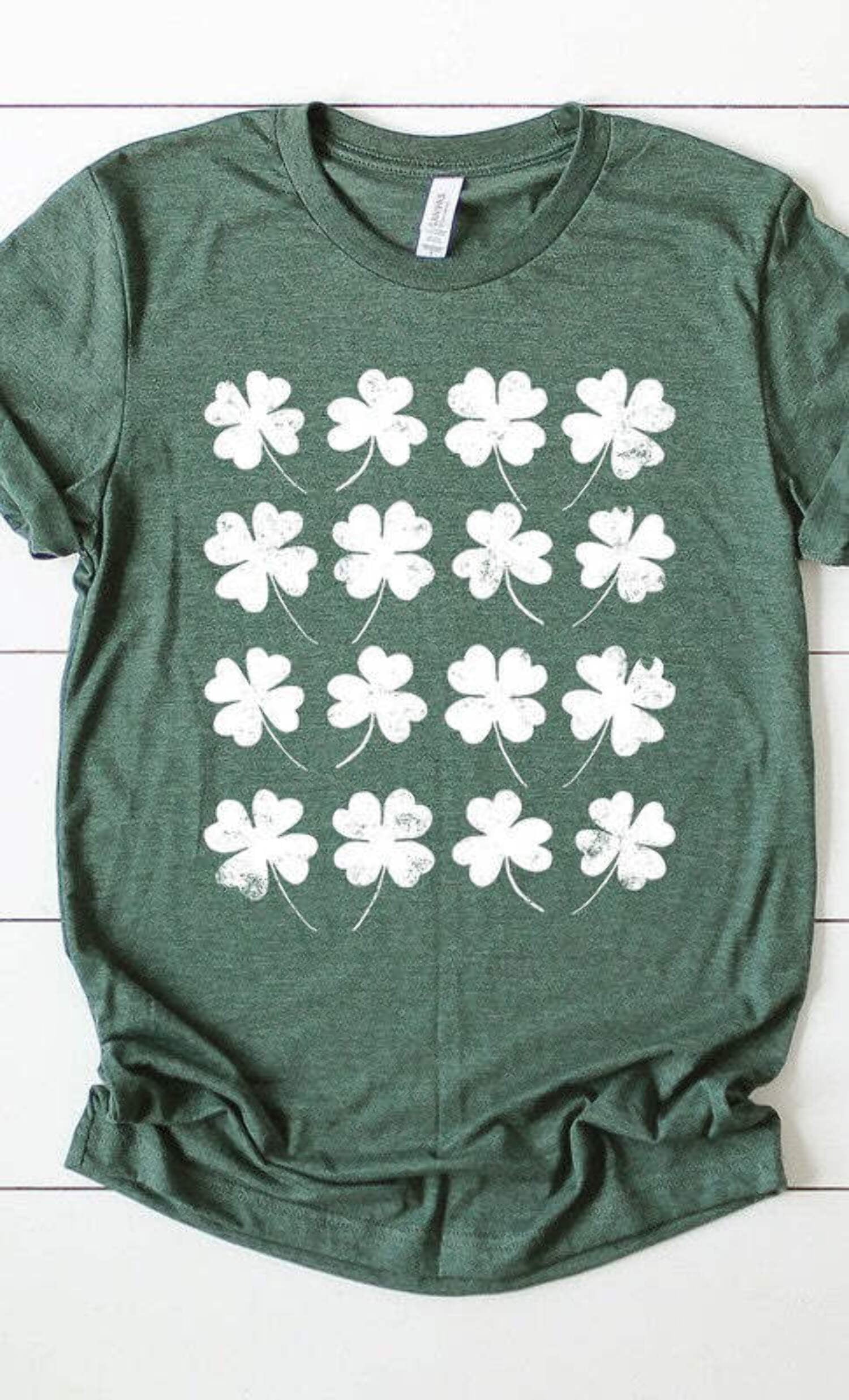 Distressed Clover Grid Graphic Tee T-Shirt - Walmart.com