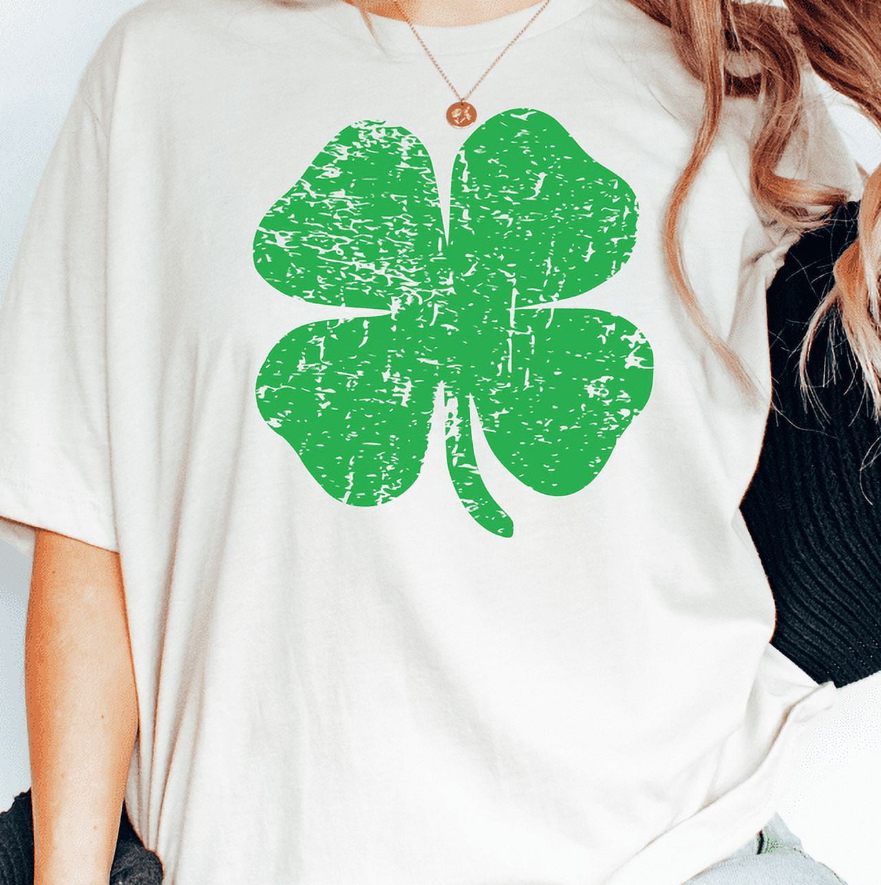 Distressed Clover Tee - Walmart.com