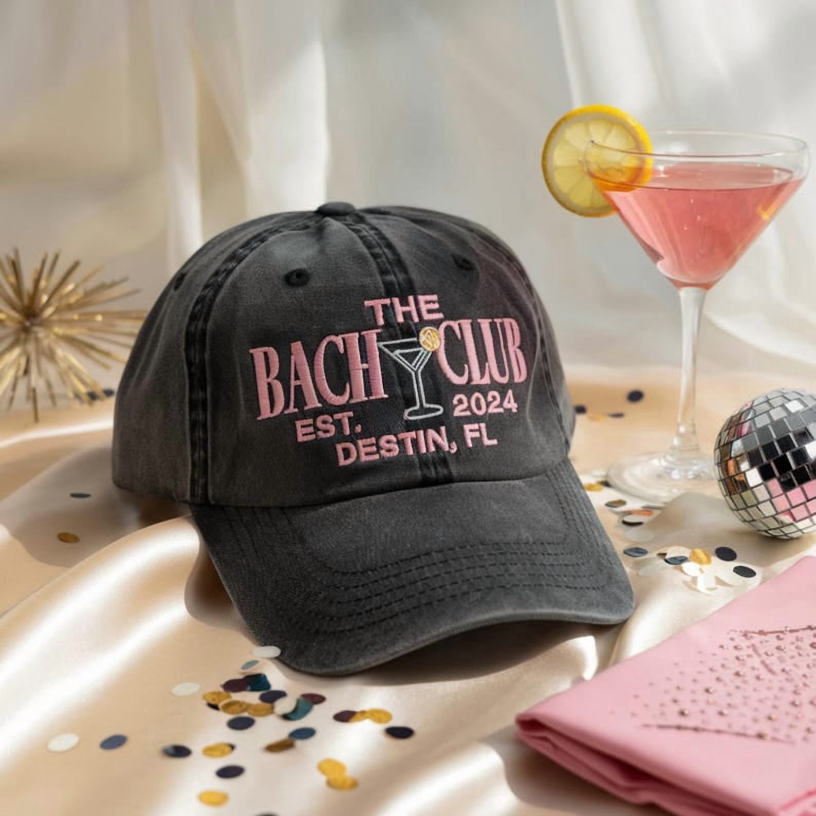 Distressed Cotton Dad Hat, Bachelorette Social Club Party Favor Washed ...