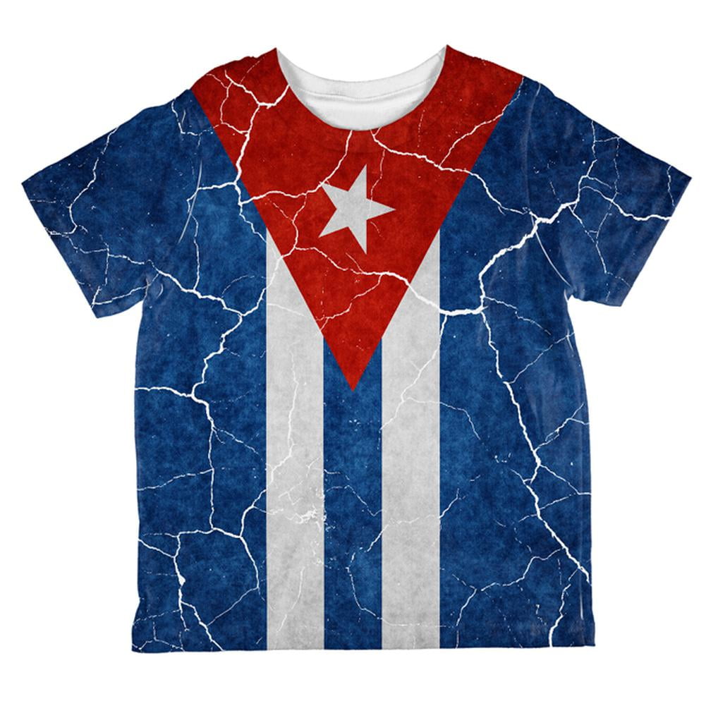 Distressed Cuban Flag All Over Toddler T Shirt Multi 6T - Walmart.com