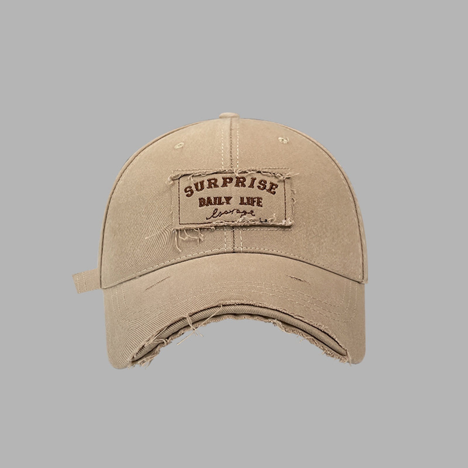 Distressed Denim Baseball Cap With Edges Korean Style Embroidered ...