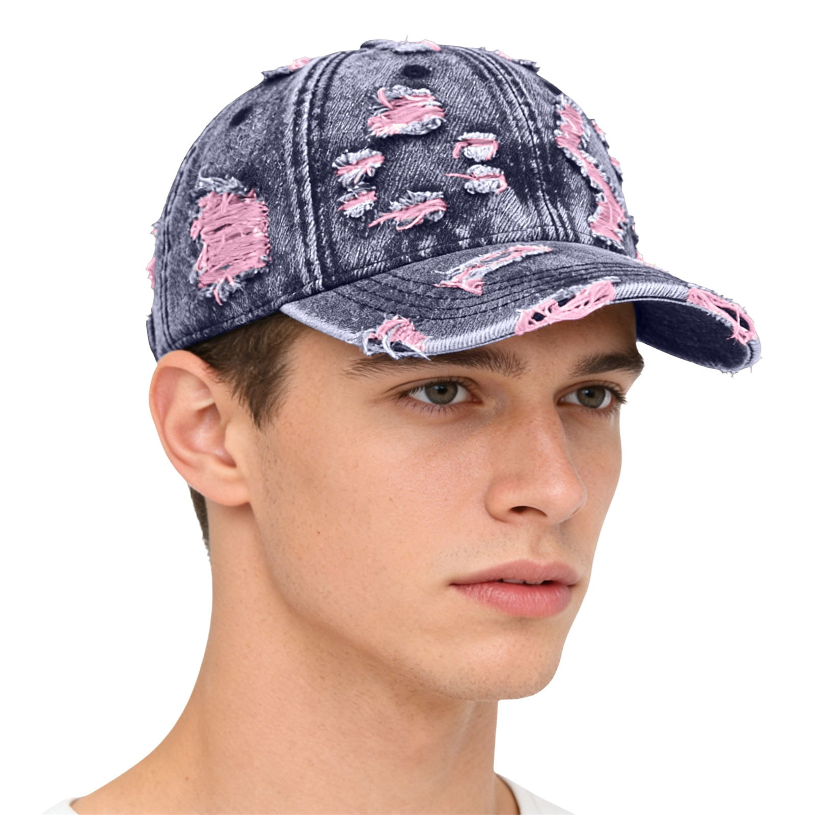 Distressed Denim Baseball Cap, Men's and Women's Washed Out Retro ...