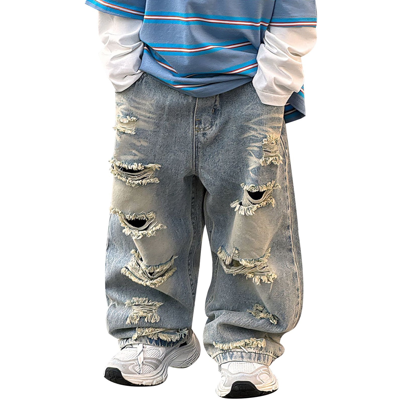 Distressed Denim Pants for Boys High Street Fashion Casual Comfort ...