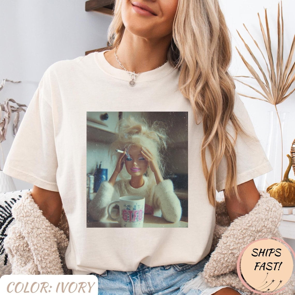 Distressed Doll Face Meme Graphic T-Shirt, Funny Retro Comfort Colors ...