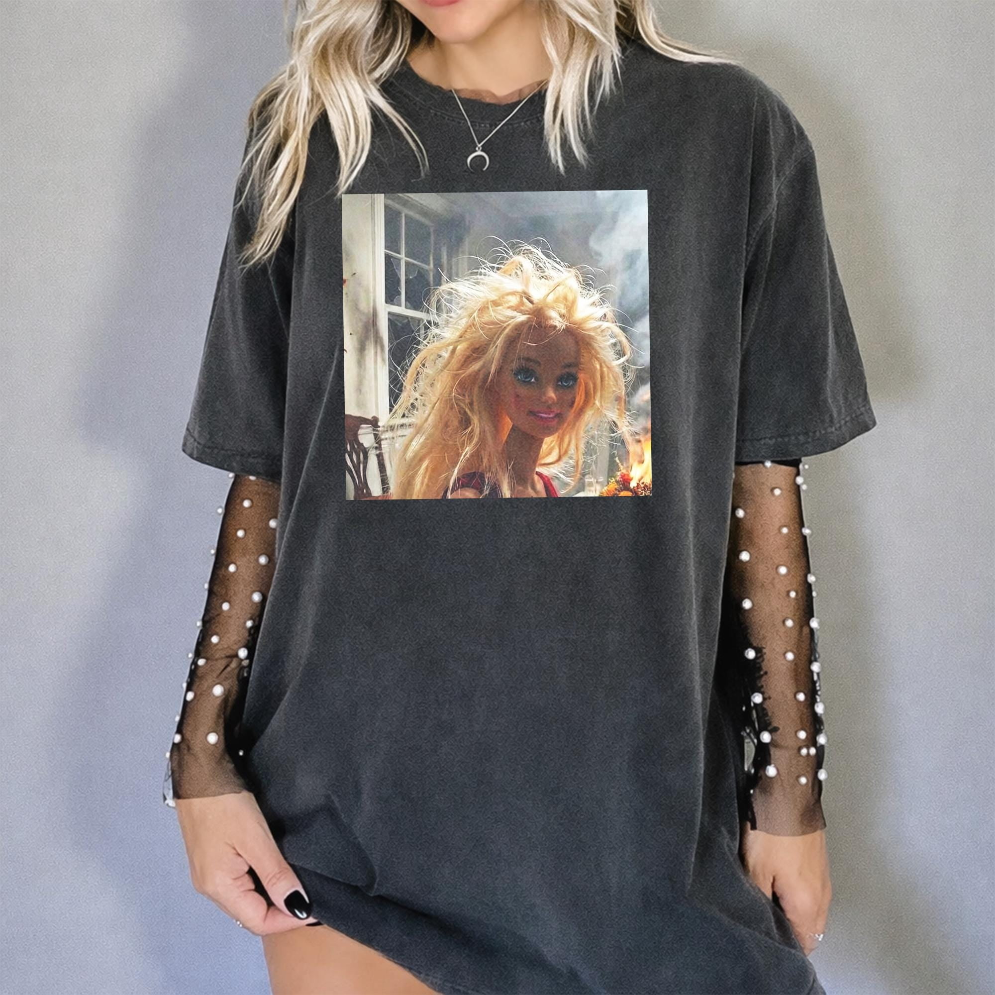 Distressed Doll Meme Shirt, Unhinged Graphic Tee, Streetwear Comfort ...