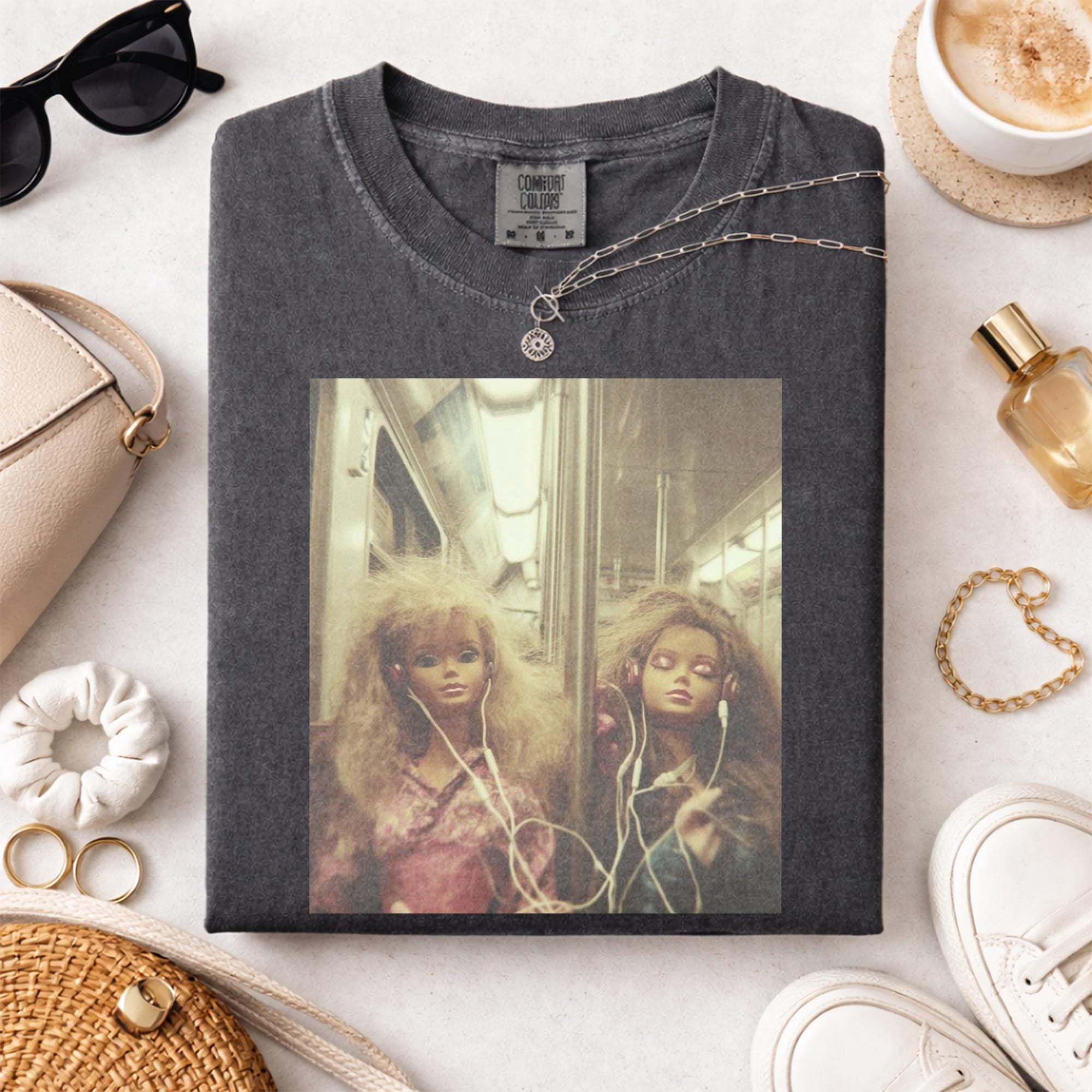 Distressed Dolls Duo Shirt, Unhinged Barbie Besties Meme Graphic Tee ...