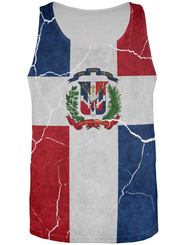 Distressed Dominican Republic Flag All Over Mens Tank Top Multi X-LG ...