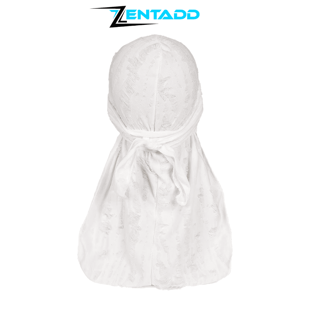 Distressed Durag Head Wrap for Mens wave cap-White - Walmart.com