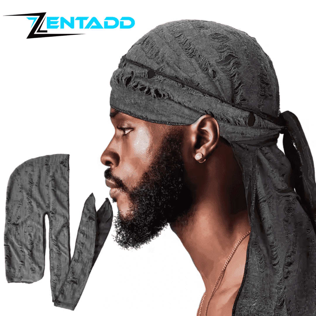 Distressed Durag Head Wrap for Mens wave cap-Zentadd - Walmart.com