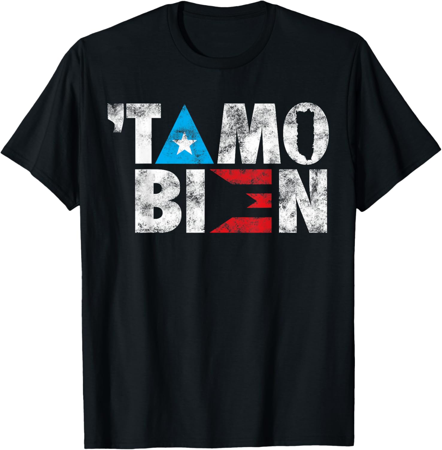 Distressed En Puerto Rico 'Tamo Bien Flag Shirt - Walmart.com