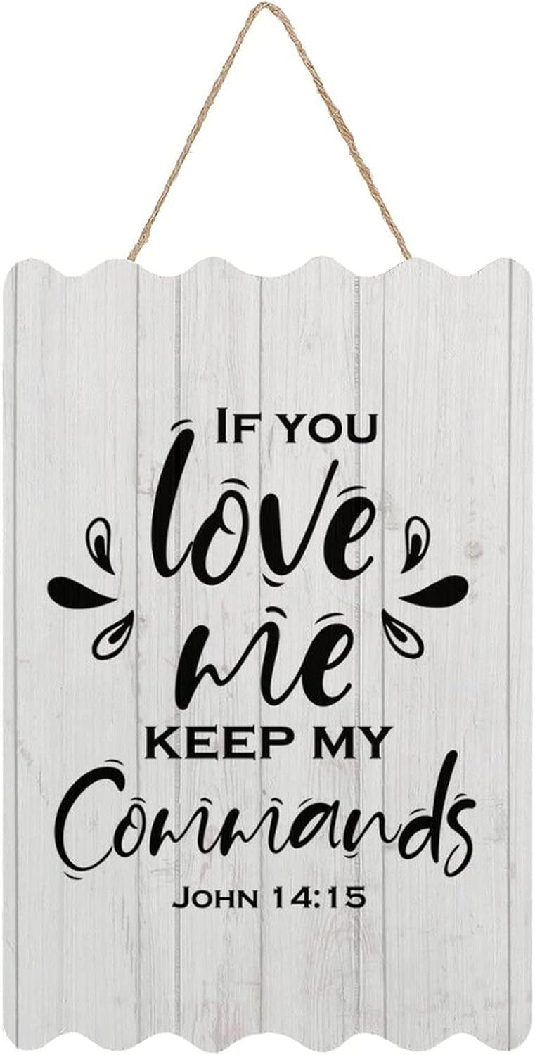 Distressed Farmhouse Primitive Decor Wood Wall Sign 8x12 If You Love Me ...