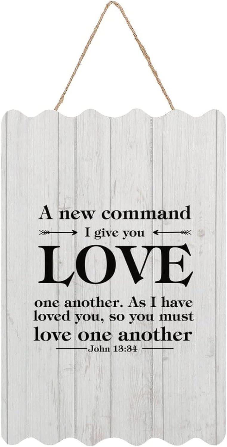 Distressed Farmhouse Wooden Signs As I Have Loved You Positive Wood ...