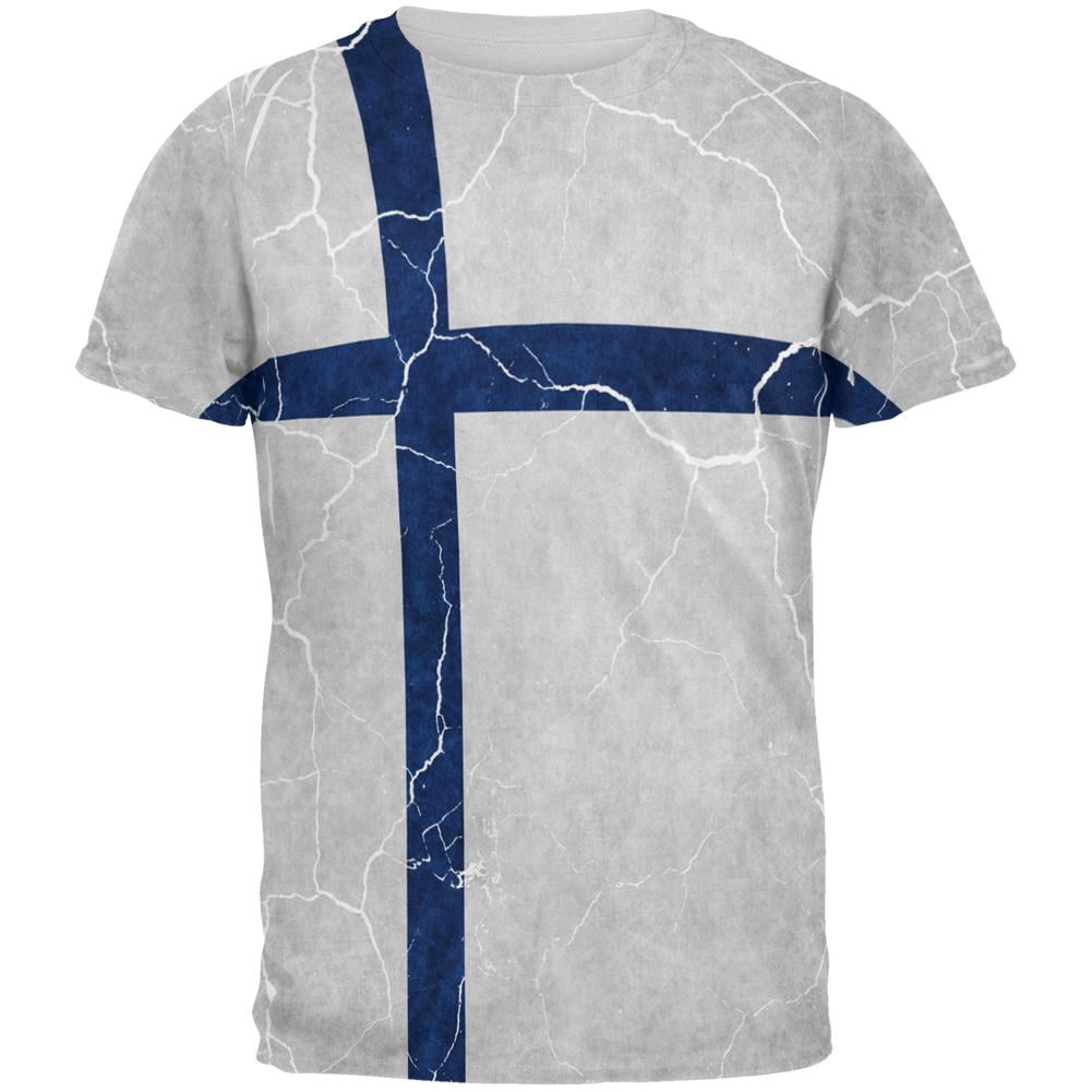 Distressed Finland Flag All Over Mens T Shirt Multi LG - Walmart.com