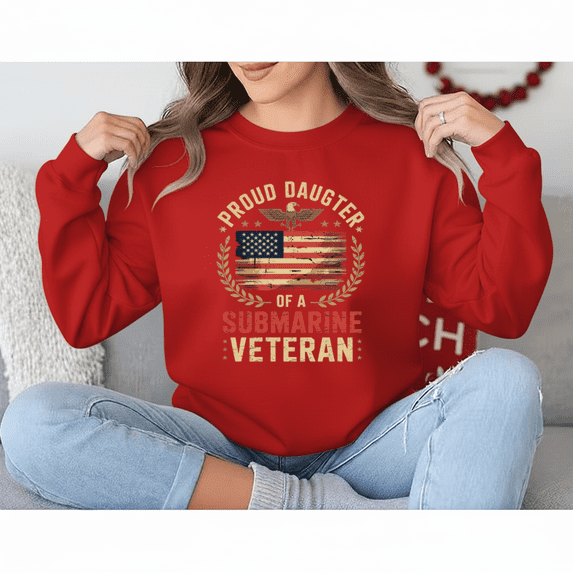 Distressed Flag Proud Daughter Veteran Soldier Family Art Unisex ...
