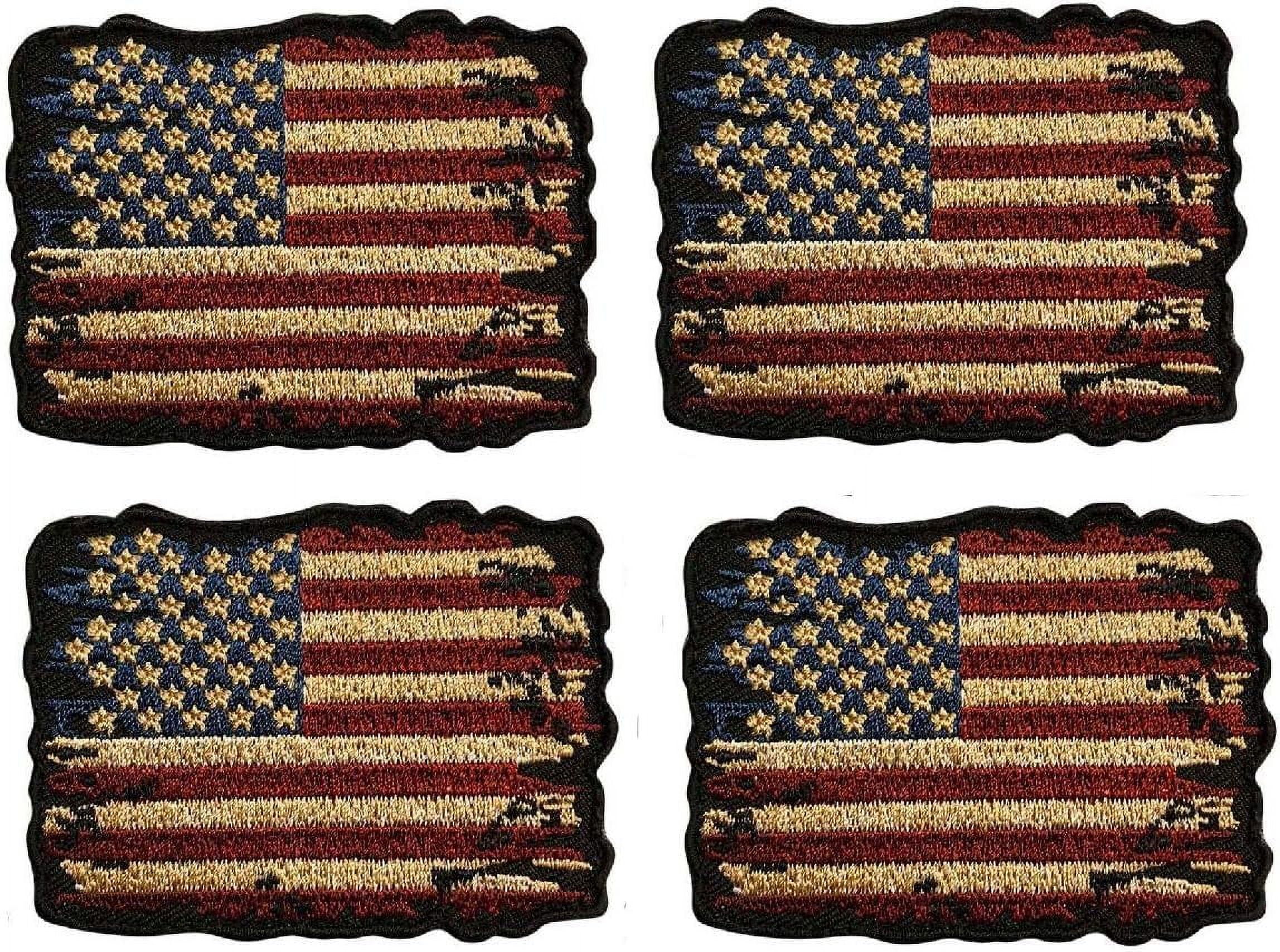 Distressed Flag Vintage Look Patch [4PC Bundle -3.0 X 2.0 - Iron on Sew ...