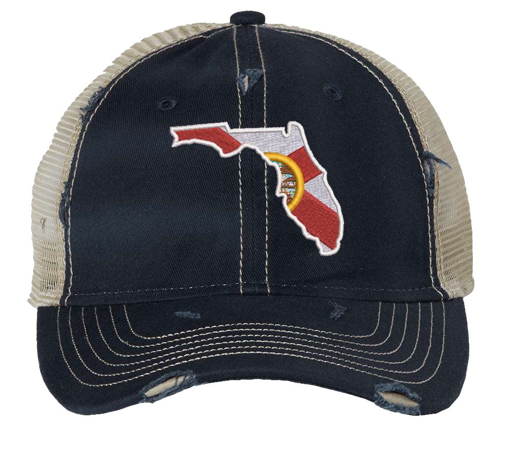 Florida State Hat - Distressed Embroidered Design - Vintage Sunshine ...
