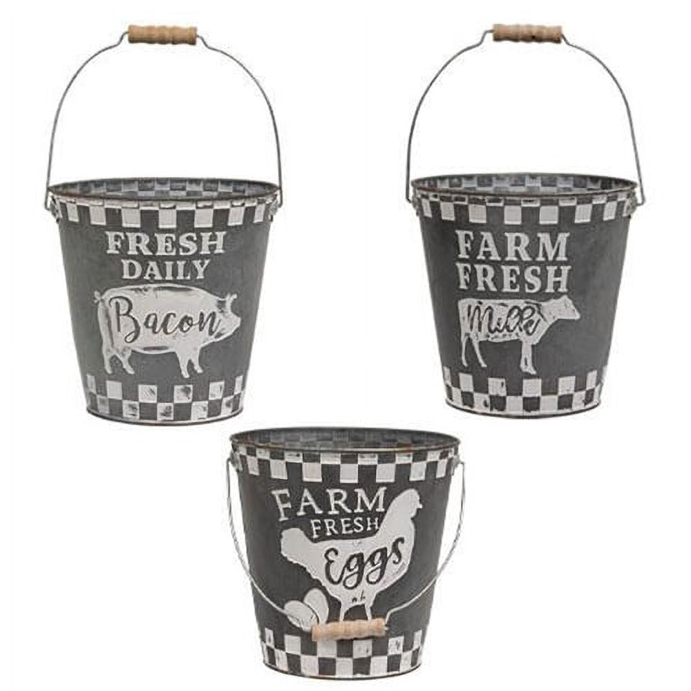 Distressed Galvanized Farm Bucket 3 Asstd. - Walmart.com