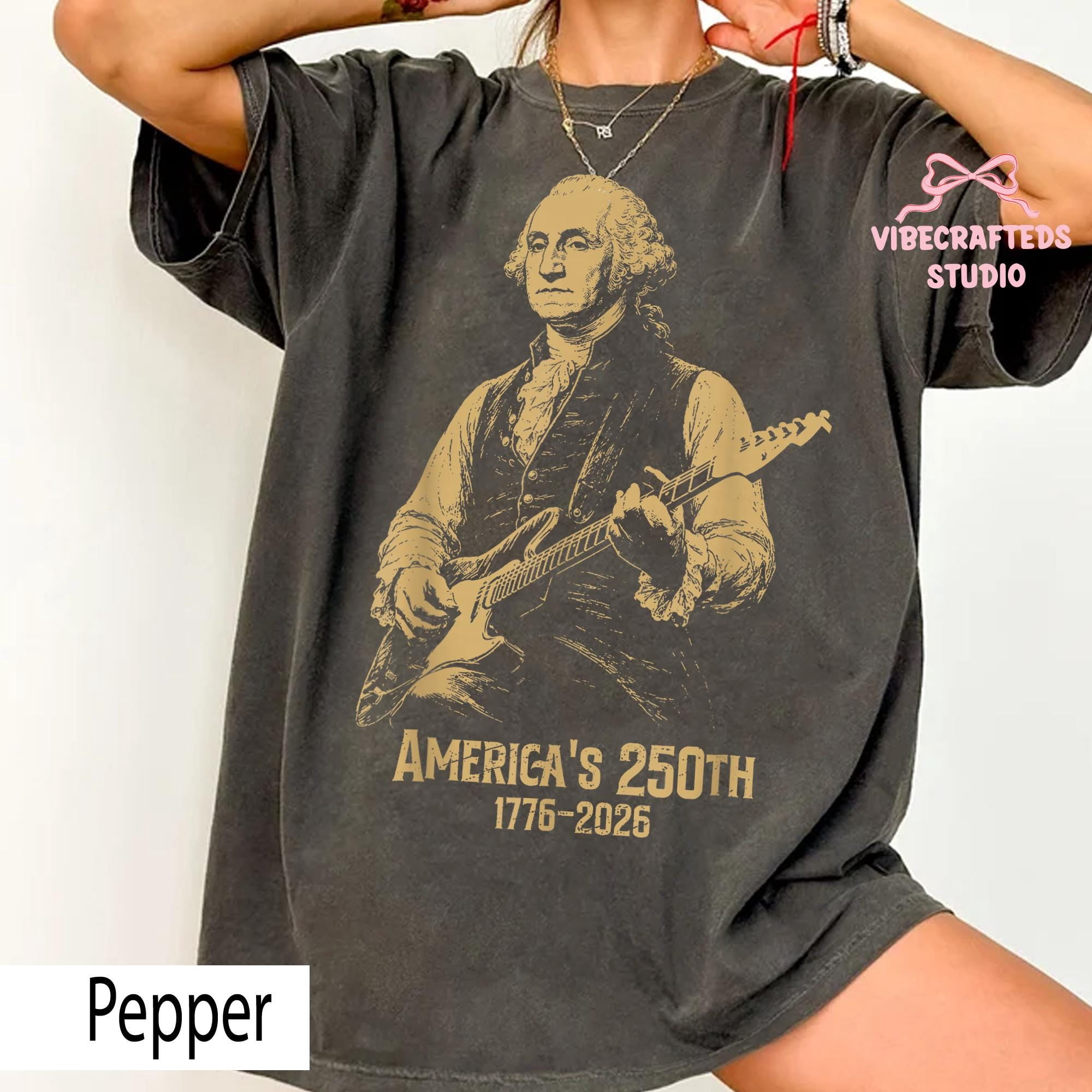 Distressed George Washington Playing Guitar America's 250th Anniversary ...