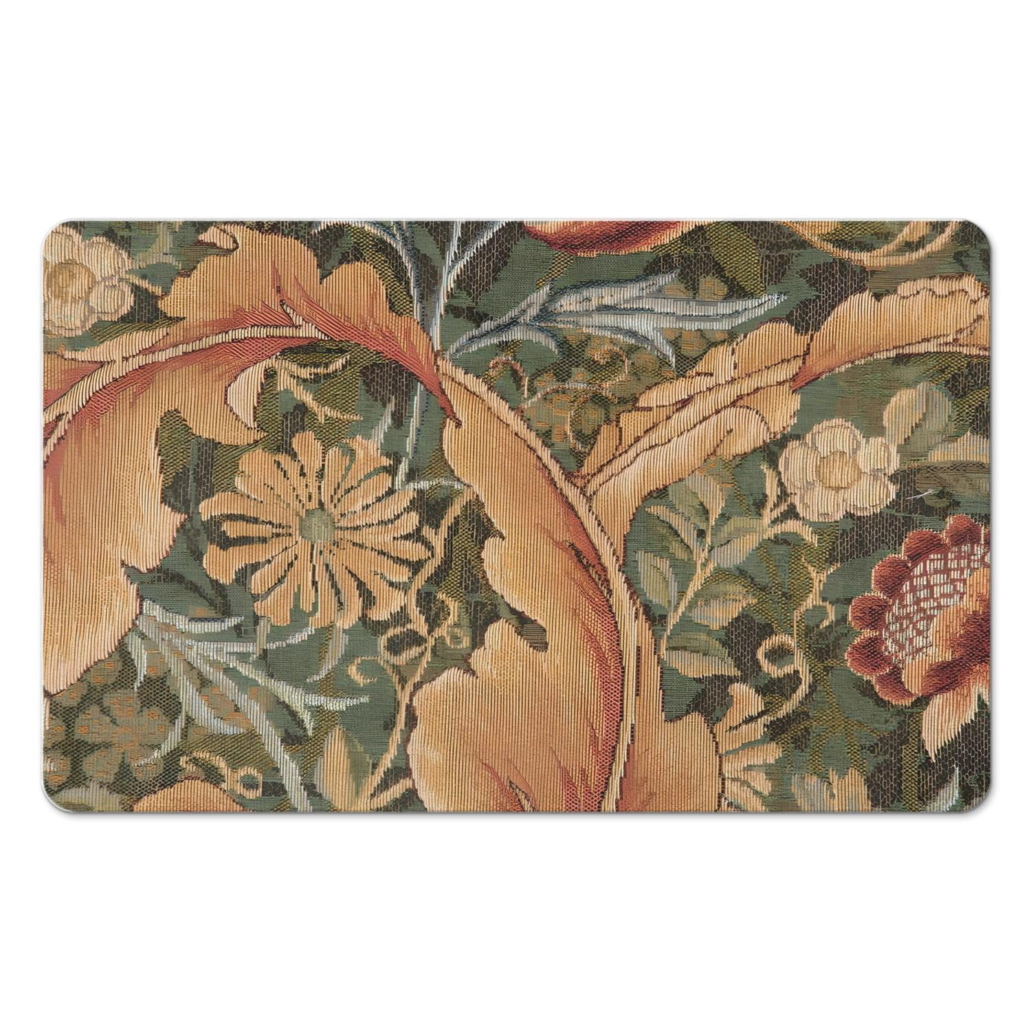 Distressed Green Floral Carpet 20x32 Inch - Modern Washable, Non-Slip ...