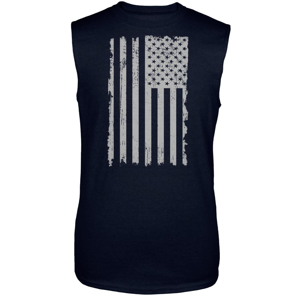 Distressed Grey Vertical American Flag Mens Sleeveless Shirt - Walmart.com