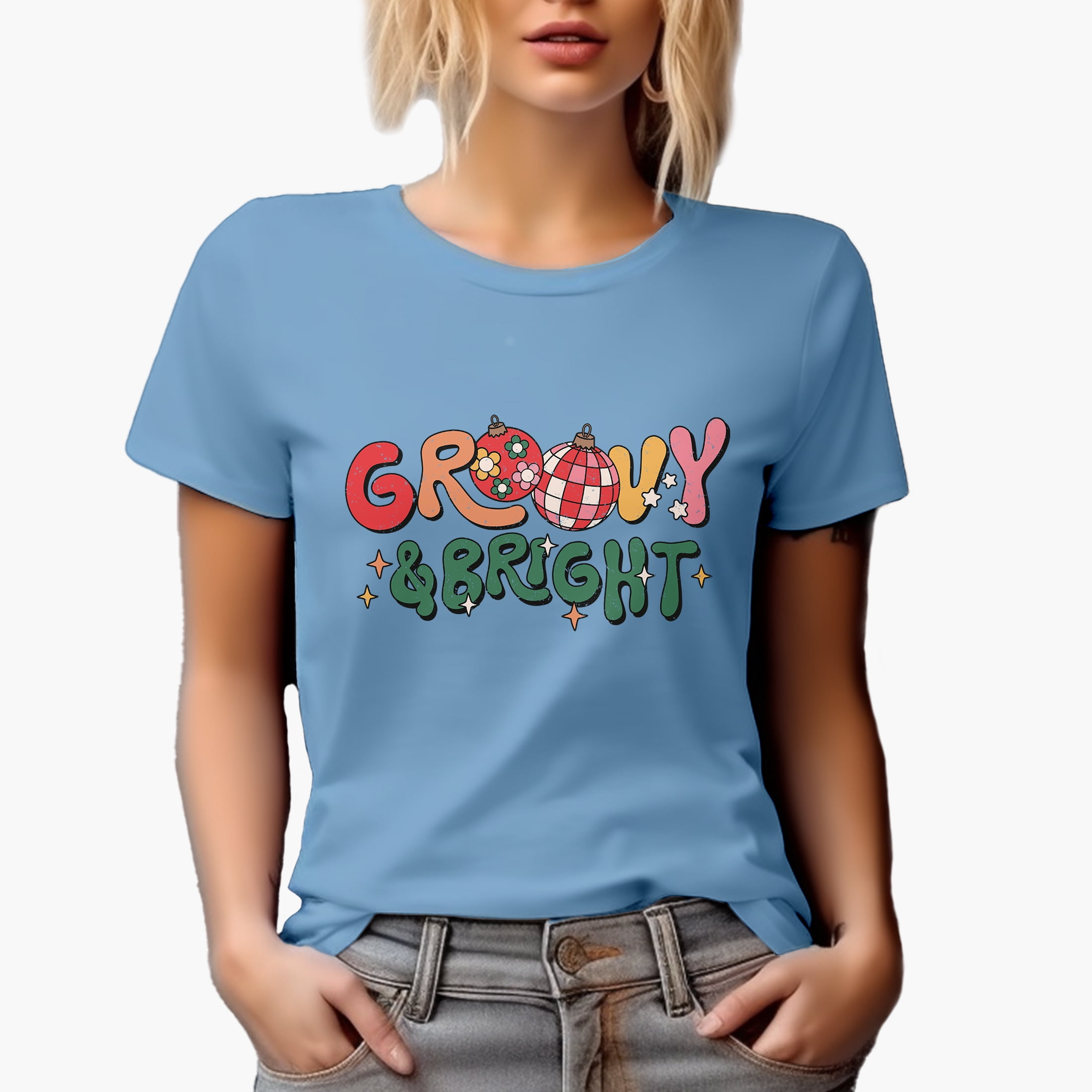 Distressed Groovy & Bright with Christmas Balls - Retro Wavy Text Art ...