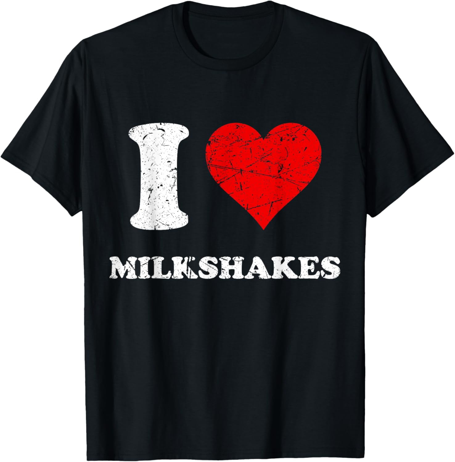 Distressed Grunge Worn Out Style I Love Milkshakes T-Shirt - Walmart.com