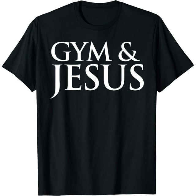 Distressed Gym & Jesus Funny Christian Workout Gift For Men T-Shirt ...