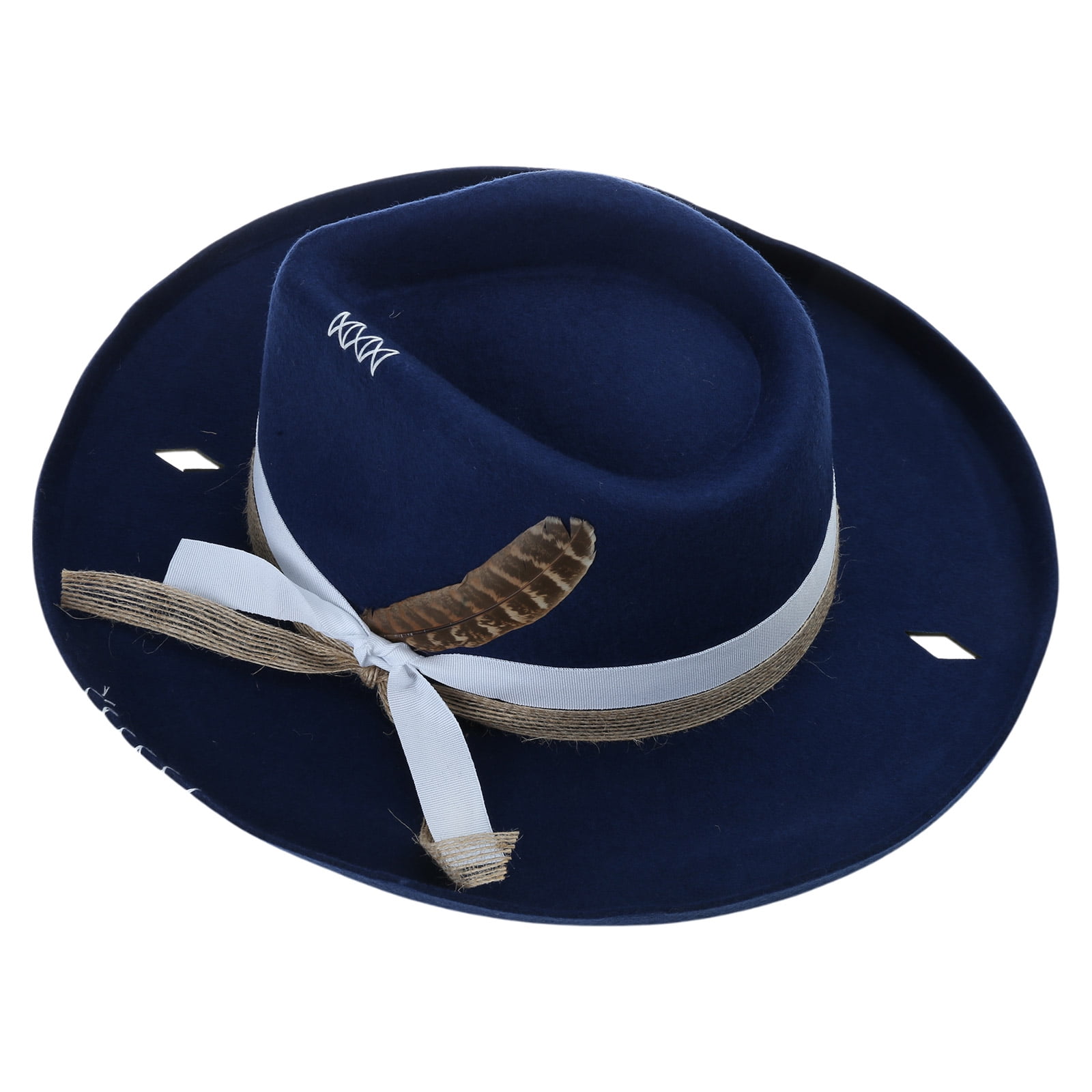 Distressed Hat for Men Women with Woven Belt Wool Hat Cosplay Costume ...